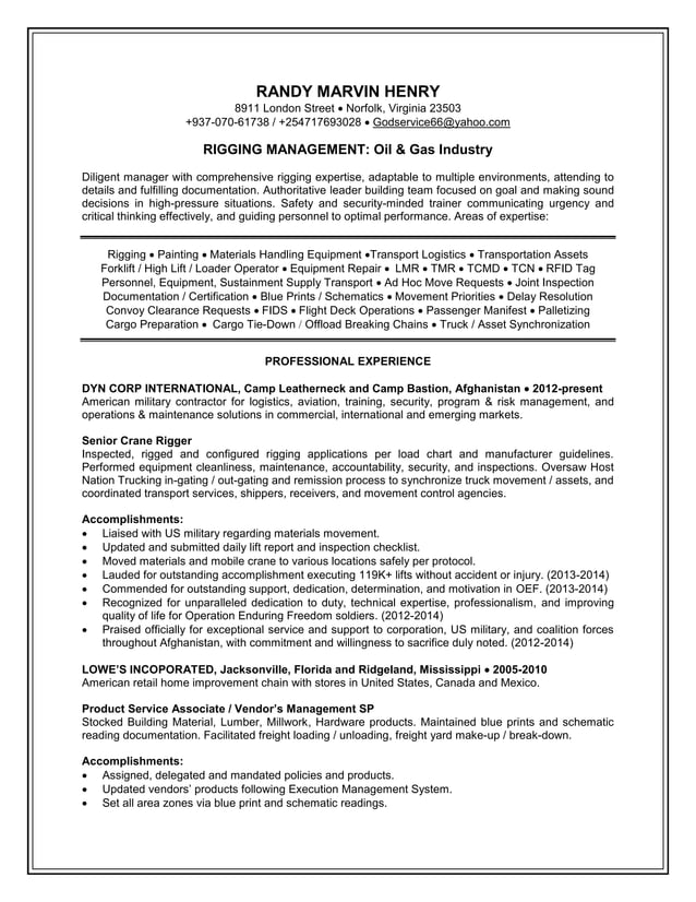 Henry randy2015 resume | PDF