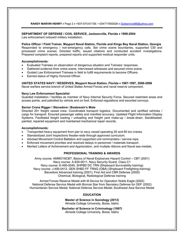 Henry randy2015 resume | PDF