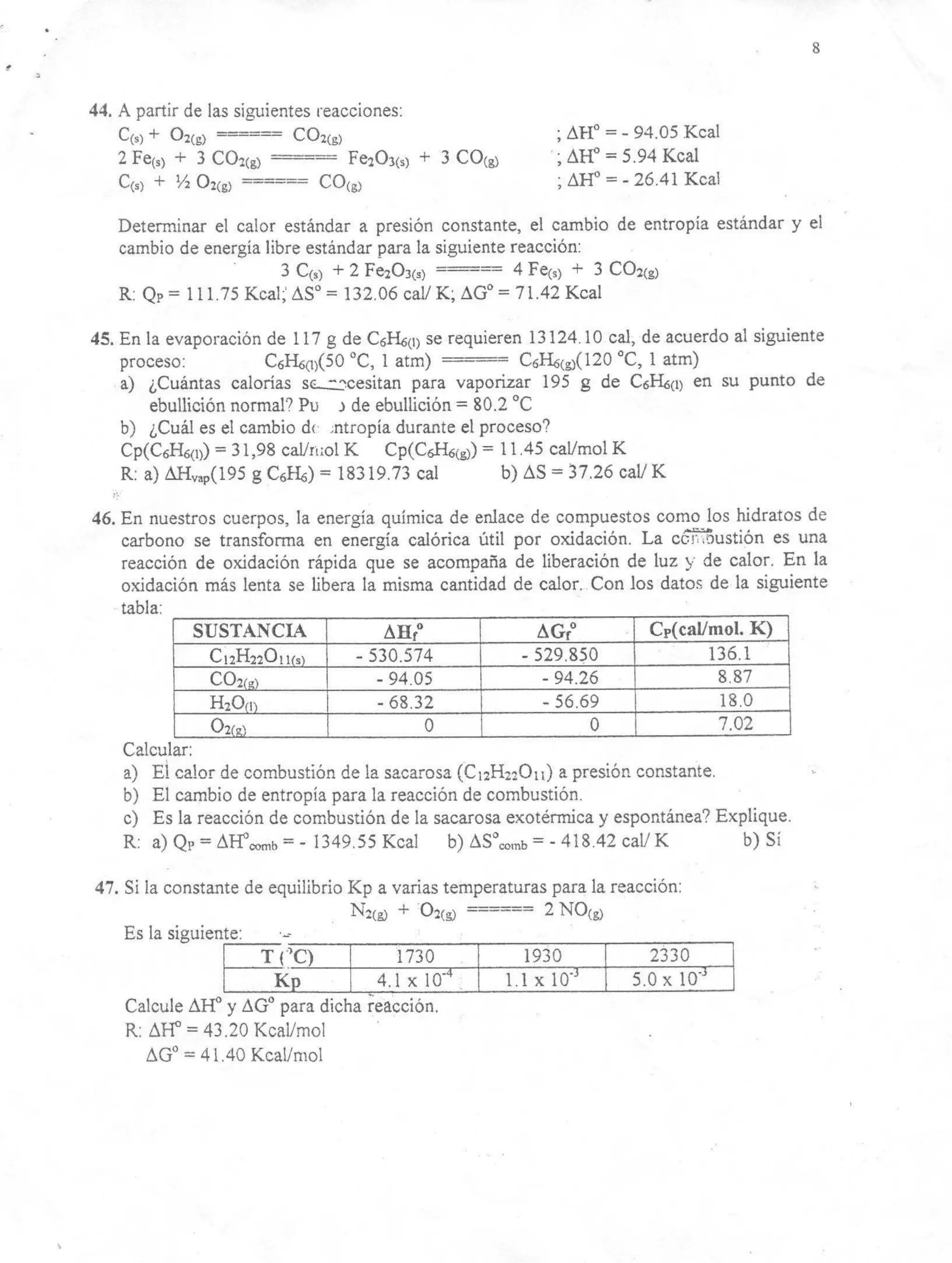 Henry Rodriguez, Tema 5, Problemario Termodinamica | PDF