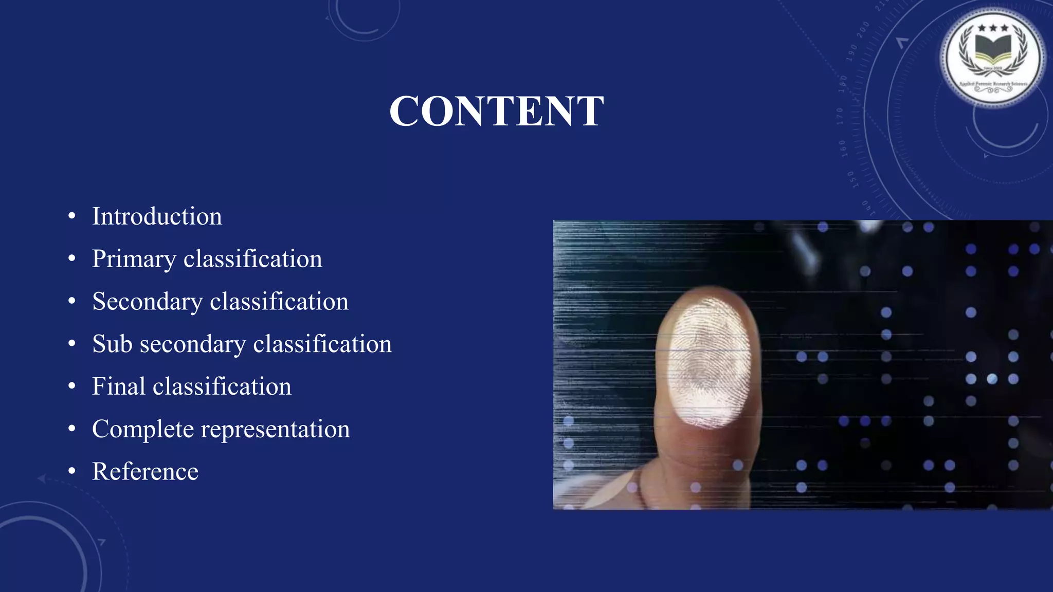 Henry’s 10 digit classification of fingerprint | PPTX