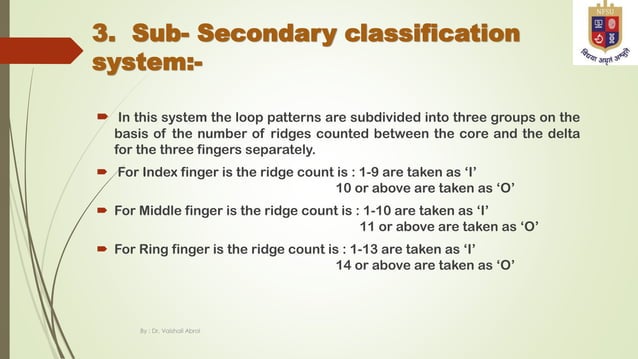 The Henry Classification system is a method used in fingerprint ...