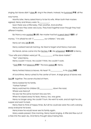 Henry's freedom box text full gap fills | DOCX