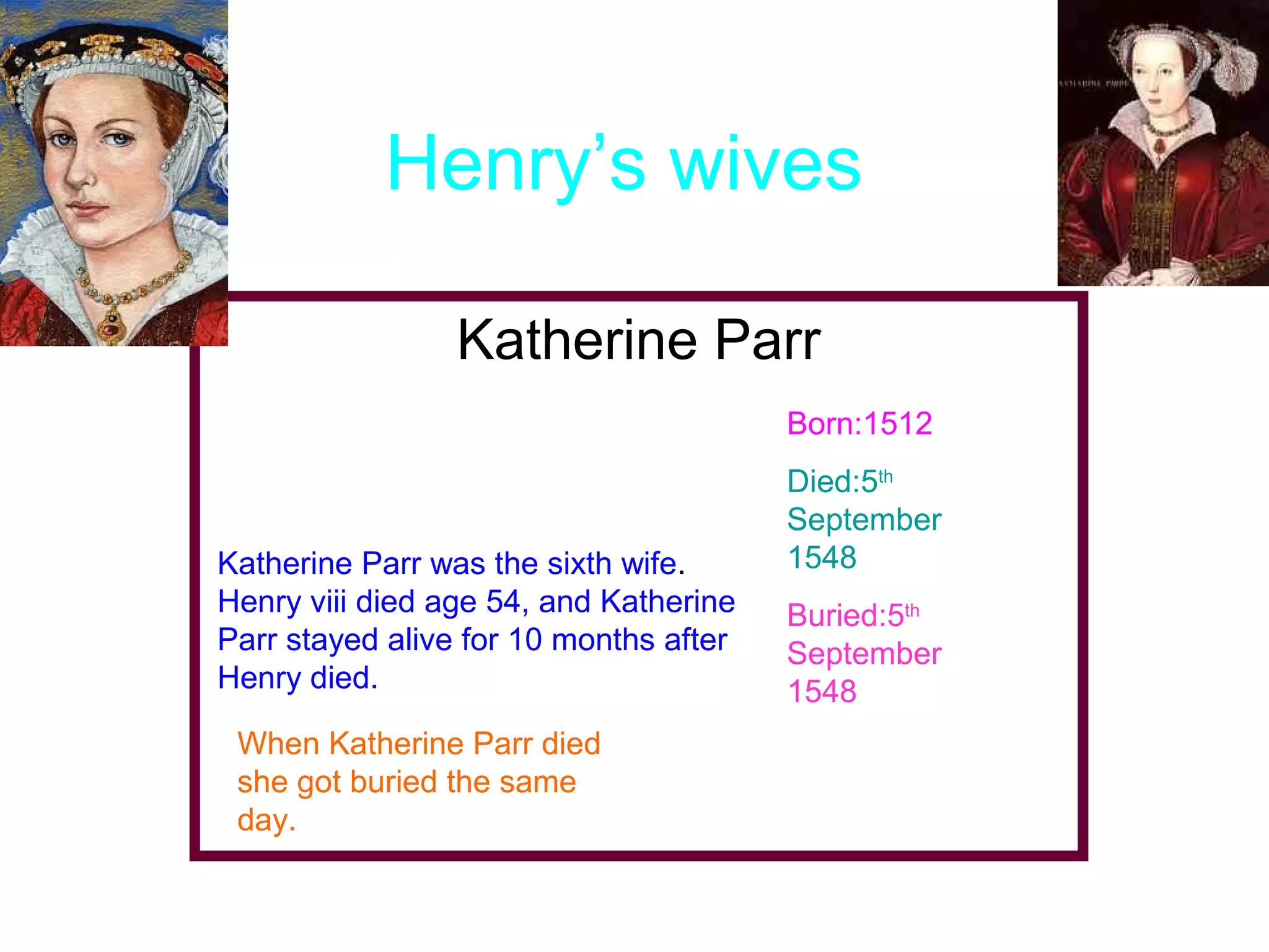 Henry’s wives boo | PPT