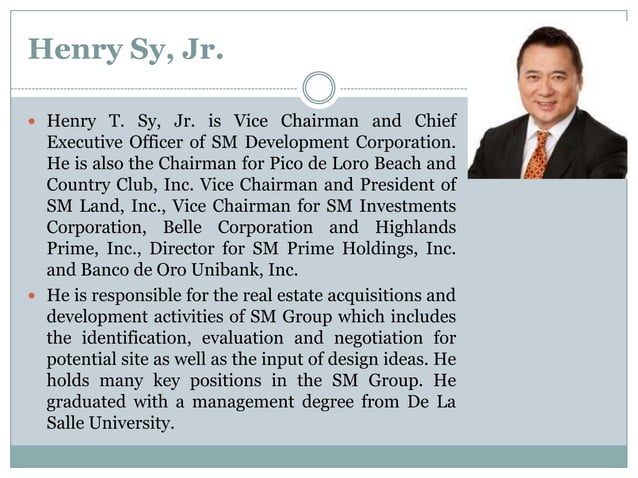 Henry sy | PPTX | Business | Business and Finance