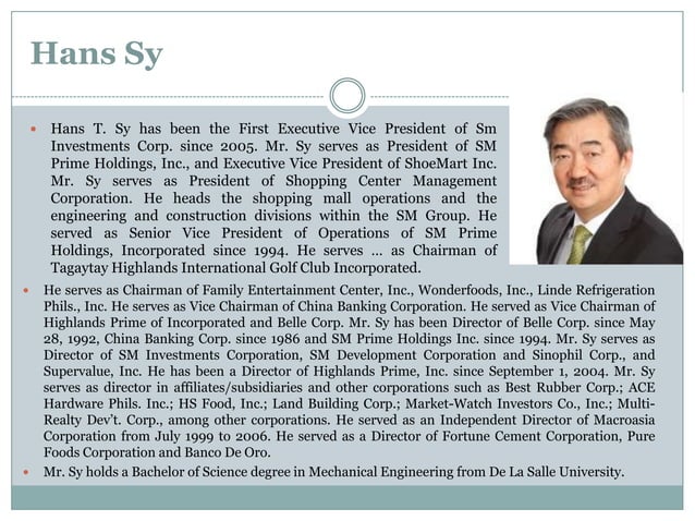 Henry sy | PPTX | Business | Business and Finance