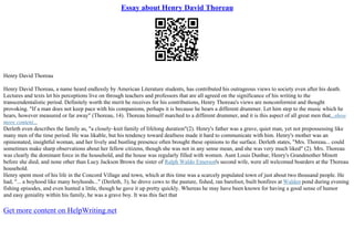 Henry Thoreau Essay | PDF