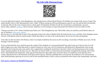 Henry Thoreau Essay | PPT