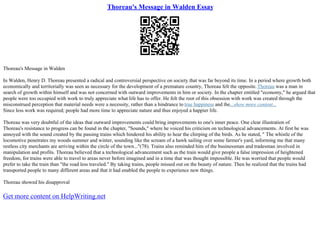 Henry Thoreau Essay | PPT