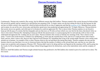 Henry Thoreau Essay | PPT