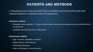 Henry versus thompson approach for fixation of proximal third radial ...