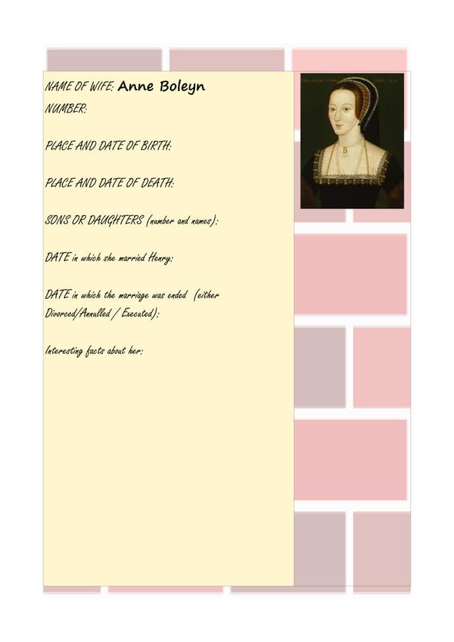 Henry VIII FACT-FILES ACTIVITIES | PDF