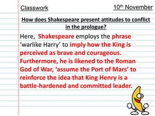 Henry V Prologue | PPTX