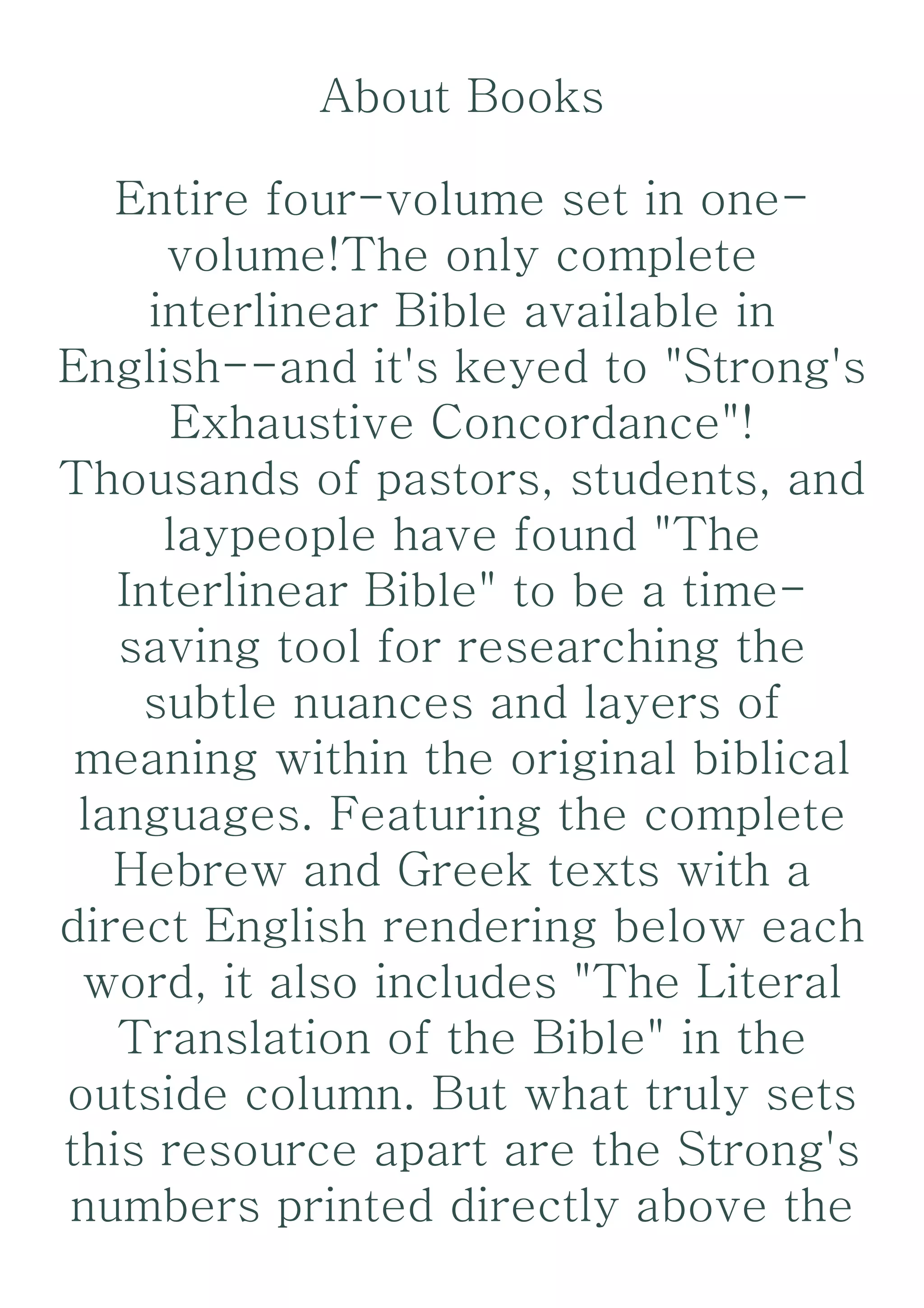 Hent&Laes The Interlinear Bible: Hebrew-Greek-English Volledige pagina | PDF