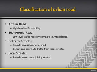 Importance and Classification of Road | PPTX