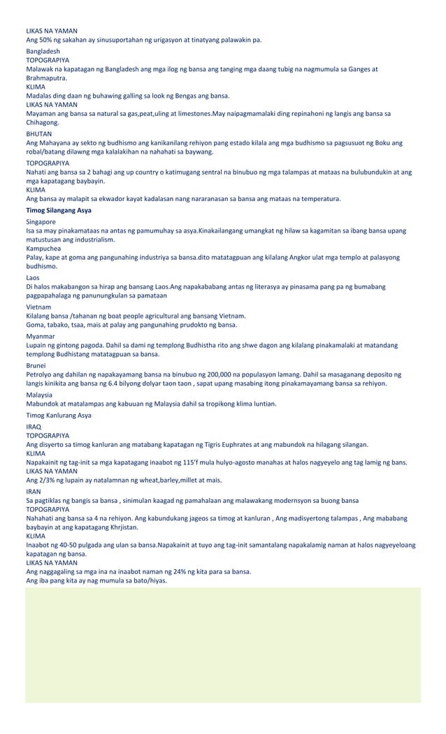 Heograpiya ng asya 8 | PDF