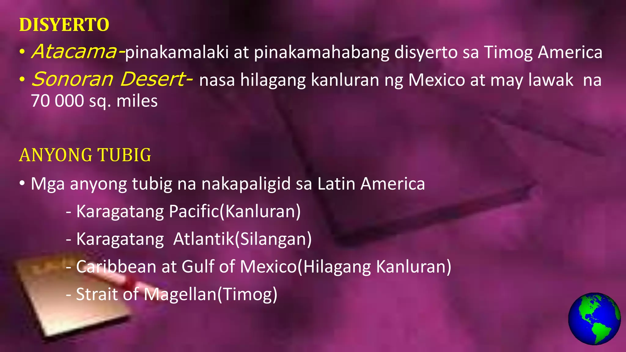 Heograpiya ng mesoamerica at timog america | PPTX