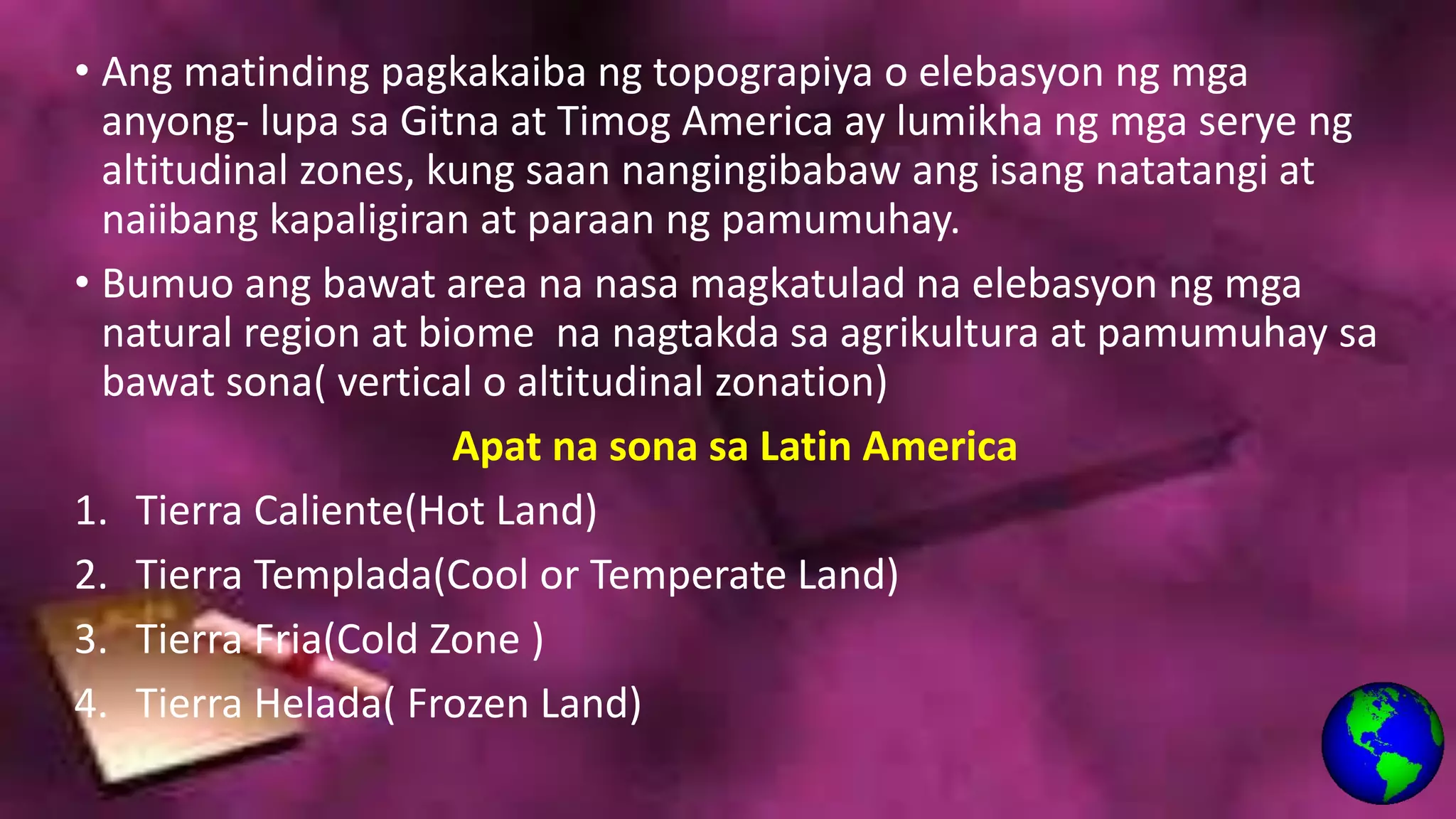 Heograpiya ng mesoamerica at timog america | PPTX