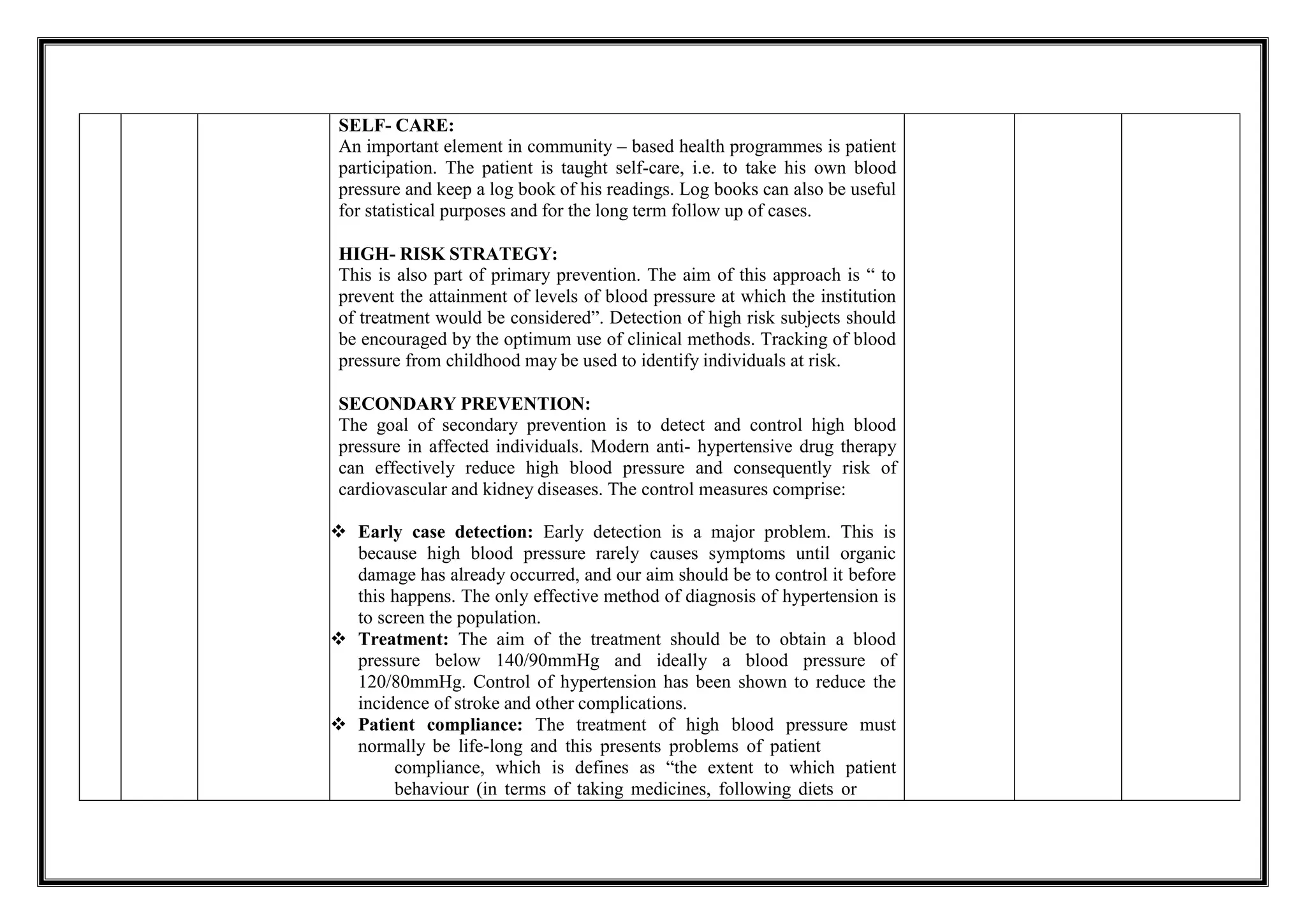 Health Education on prevention of hypertension | DOCX