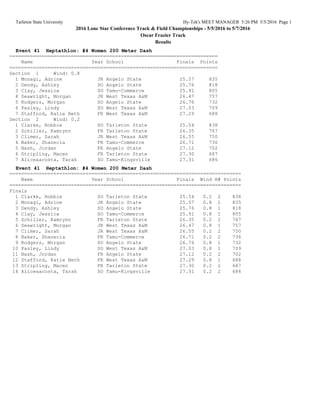 Women's Hep 200 m dash | PDF
