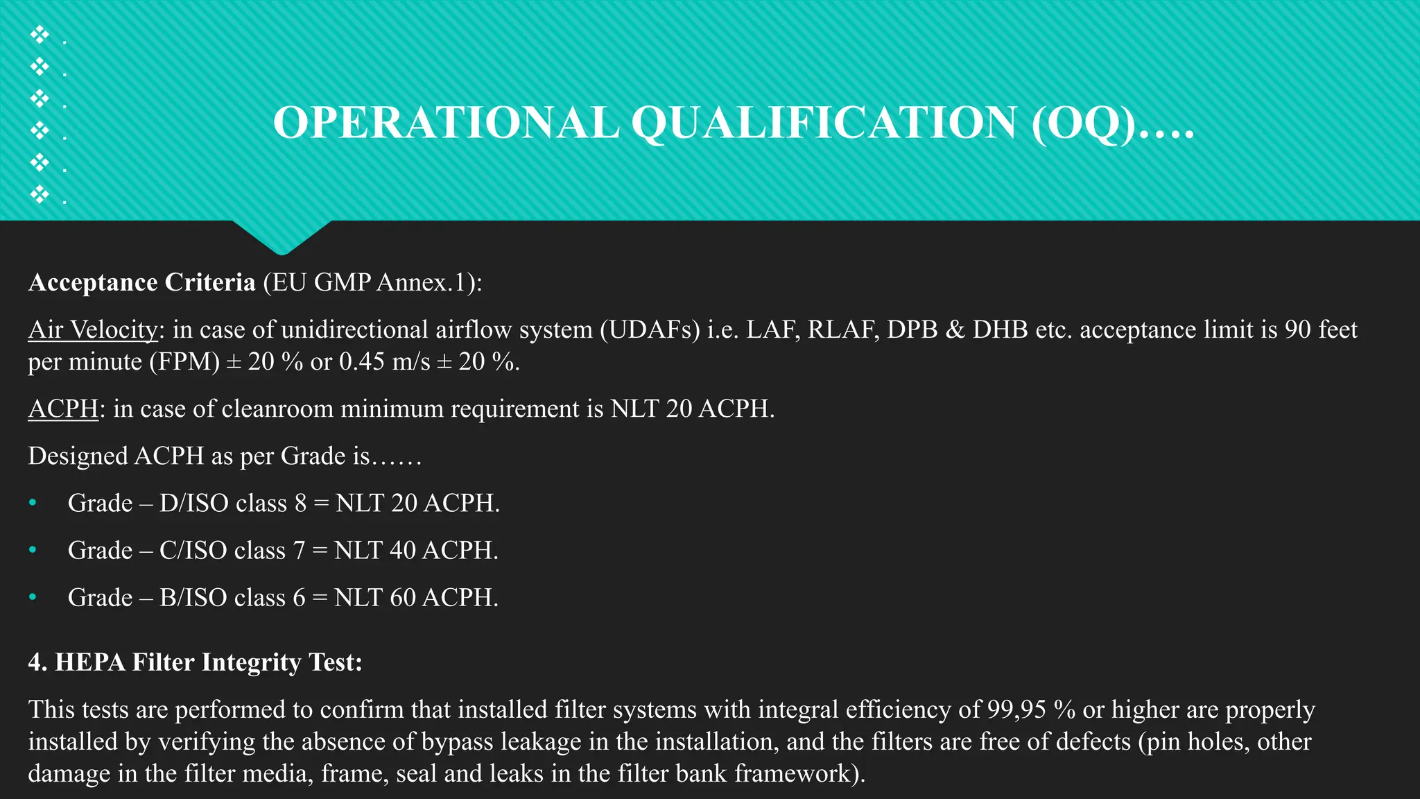 HEPA (AHU) Qualification.pdf & Replacement Frequency of HEPA filter | PDF