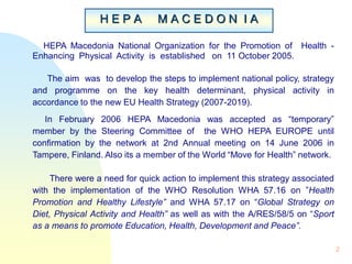 Hepa Macedonia National organization for the promotion of Health ...
