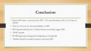Heparin induced thrombocytopenia | PPT