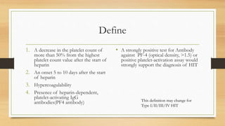 Heparin induced thrombocytopenia | PPTX