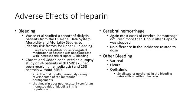 Heparin and dialysis – hhd and pd