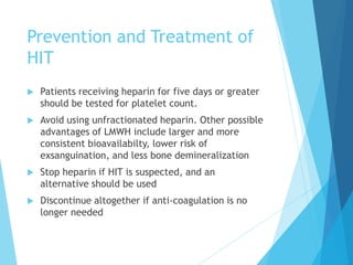 Heparin induced thrombocytopaenia: HIT | PPSX