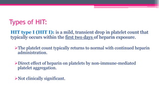 Heparin induced thrombocytopenia. | PPTX
