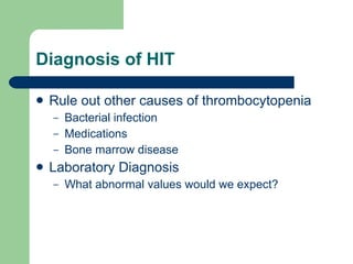 Heparin Induced Thrombocytopenia Handout | PPT