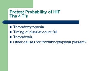 Heparin Induced Thrombocytopenia Handout | PPT