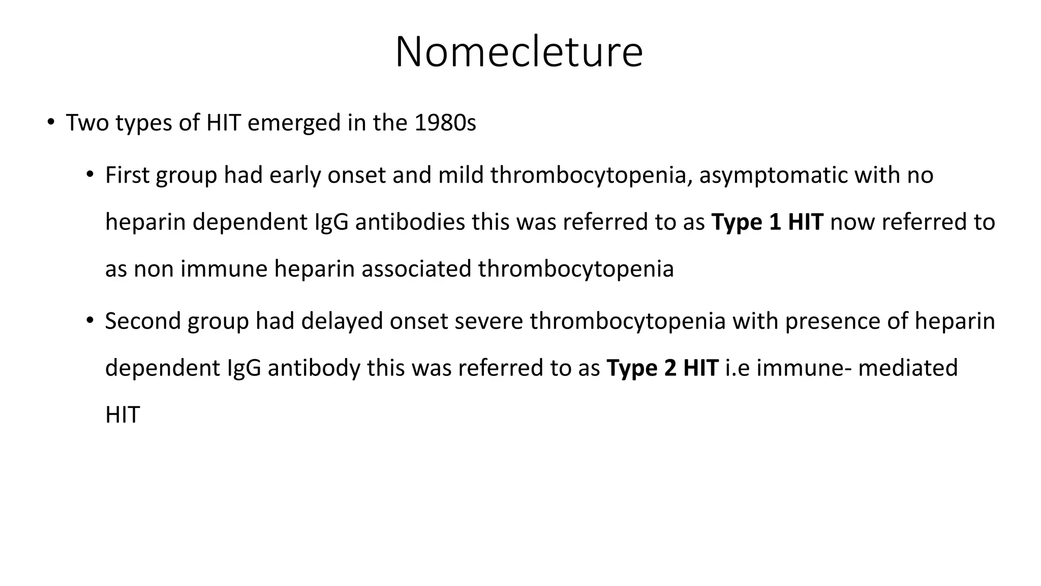 Heparin induced thrombocytopenia(hit) | PPT