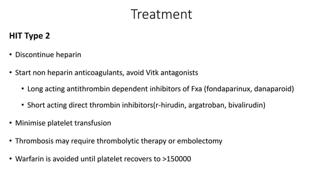 Heparin induced thrombocytopenia(hit) | PPTX