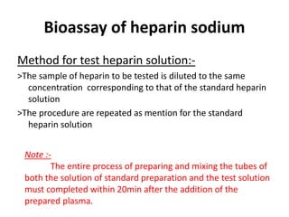 Heparin sodium bioassay | PPTX