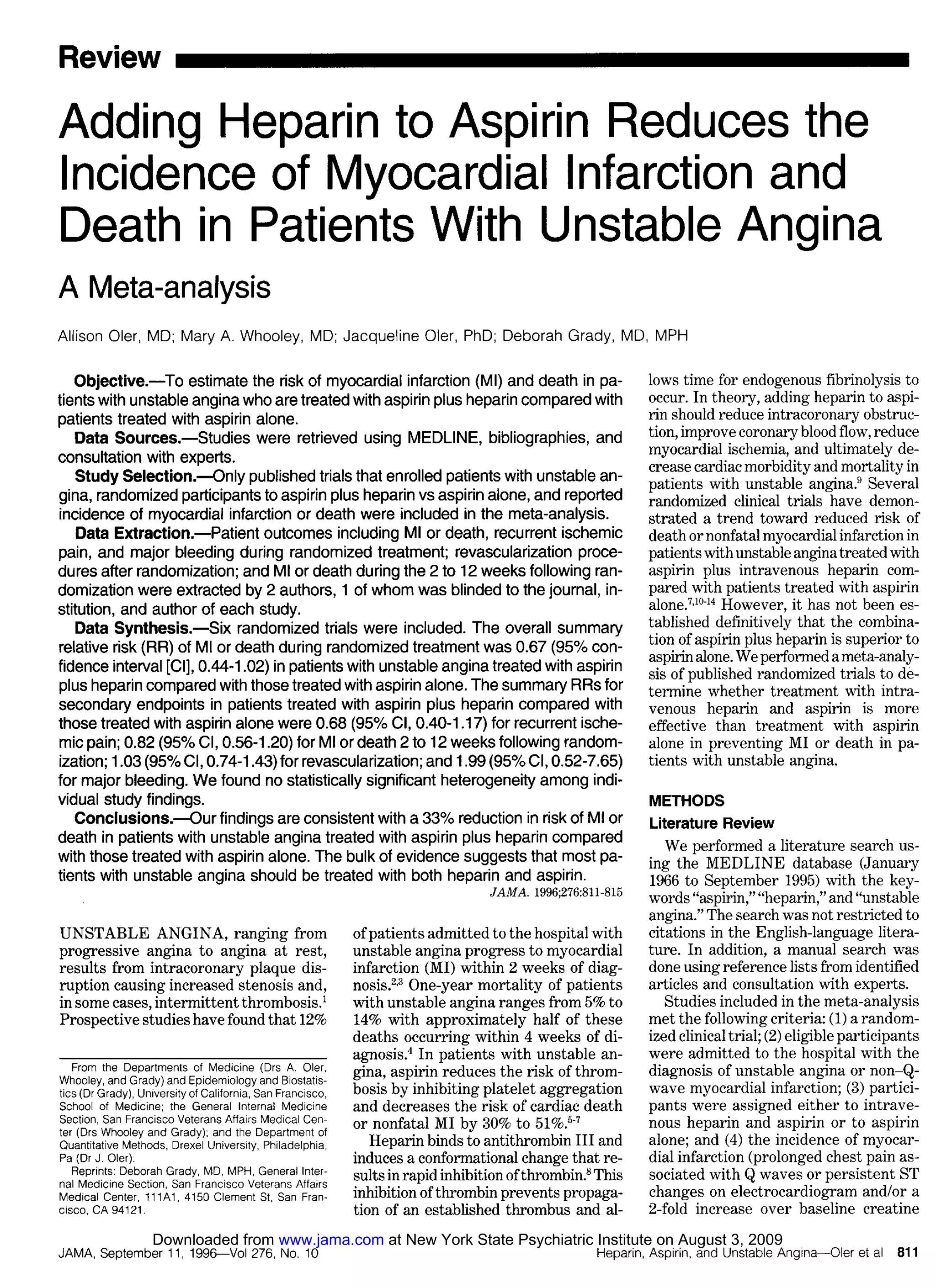 Heparin with ua | PDF | Heart and Cardiovascular Diseases | Diseases ...