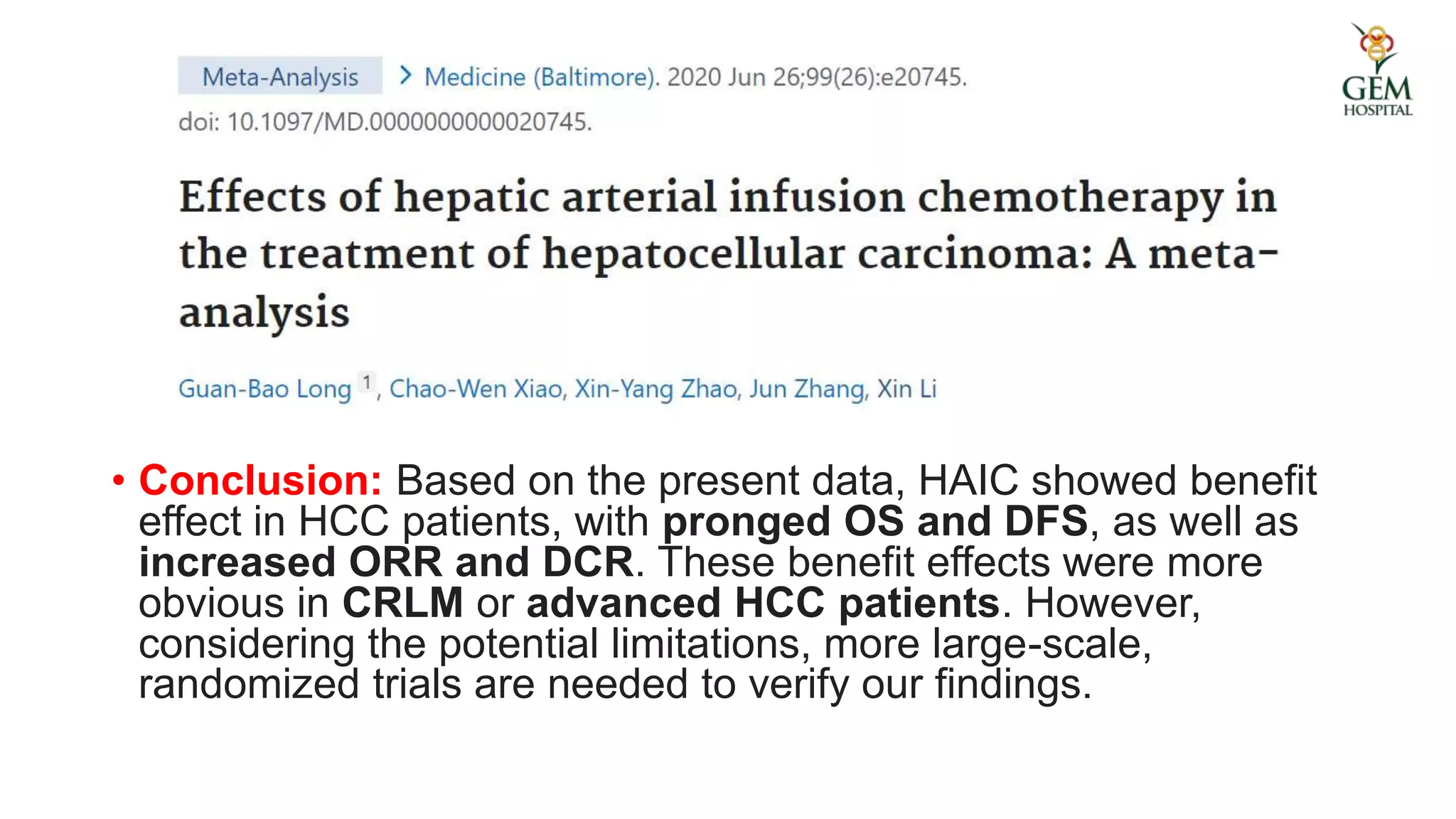 HEPATIC ARTERIAL INFUSION PUMP CHEMOTHERAPY IN HCC AND IHCC.pptx
