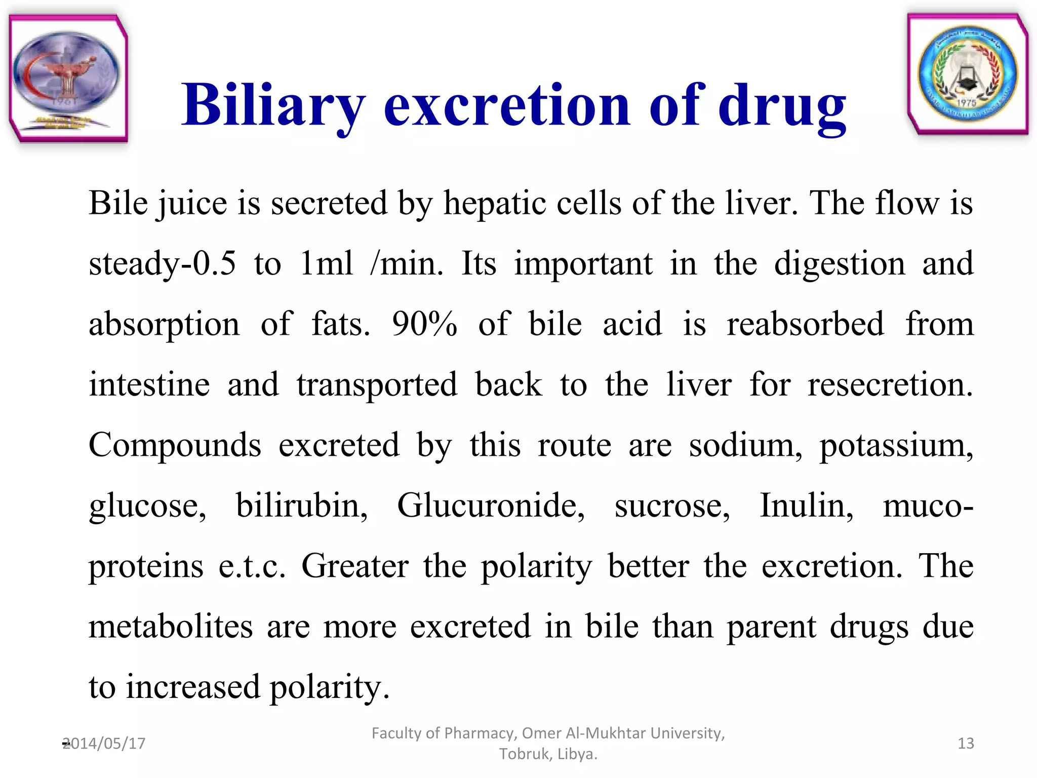 Hepatic clearance and elimination | PPT