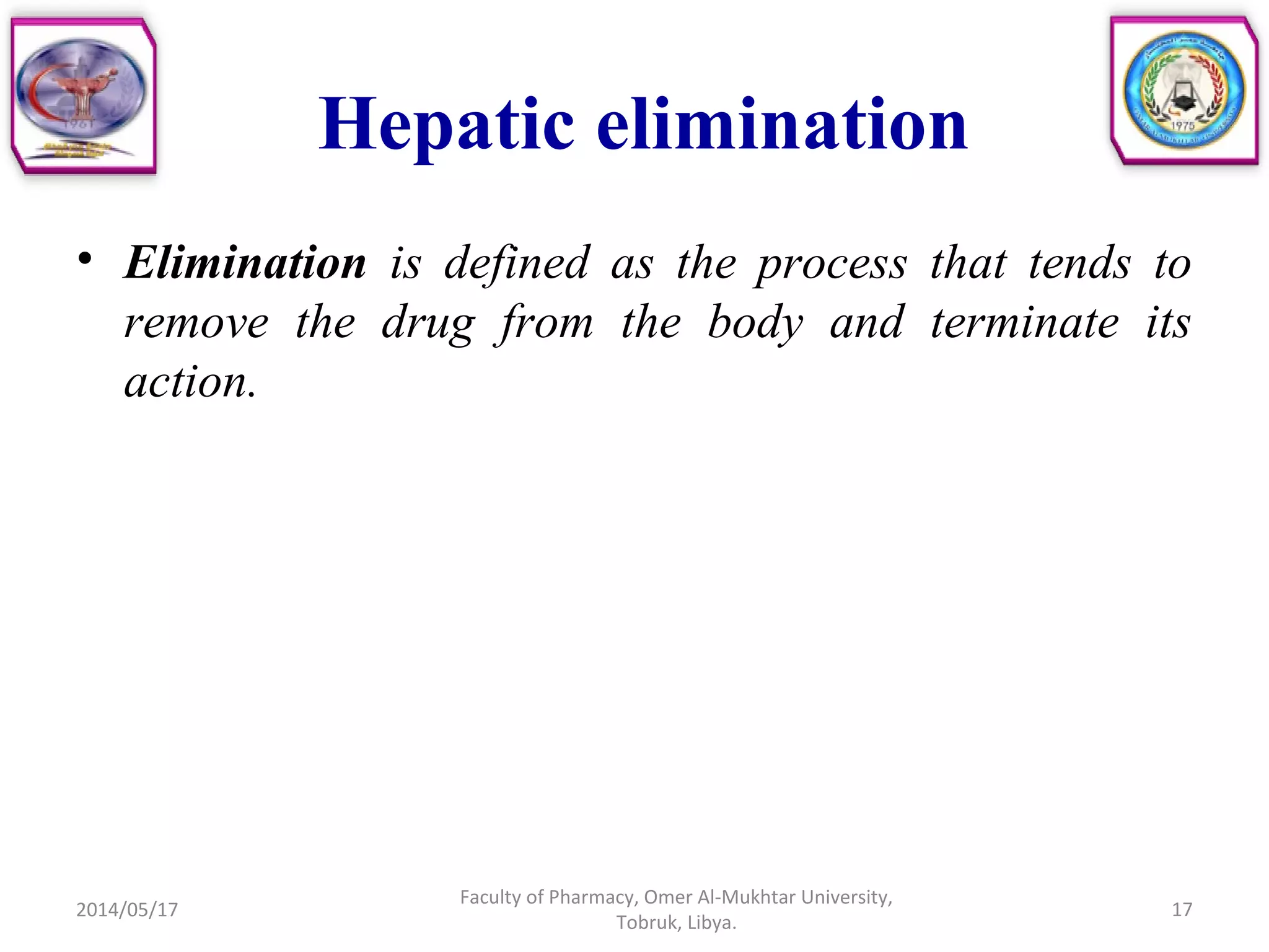 Hepatic clearance and elimination | PPT