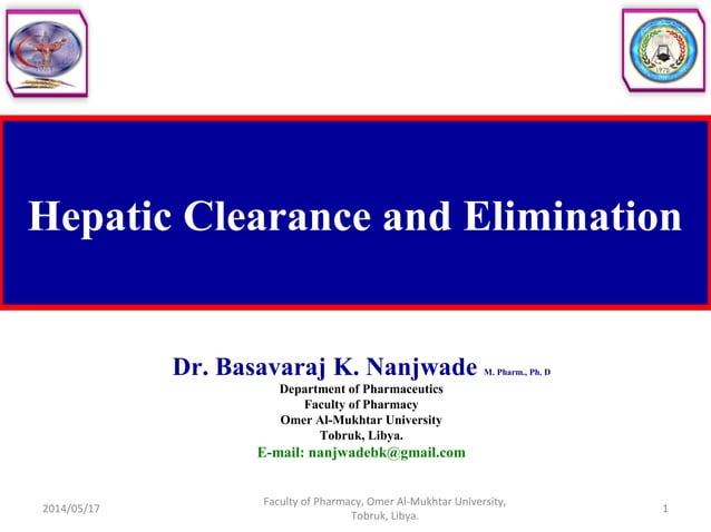 Hepatic clearance and elimination | PPT | Endocrine and Metabolic ...
