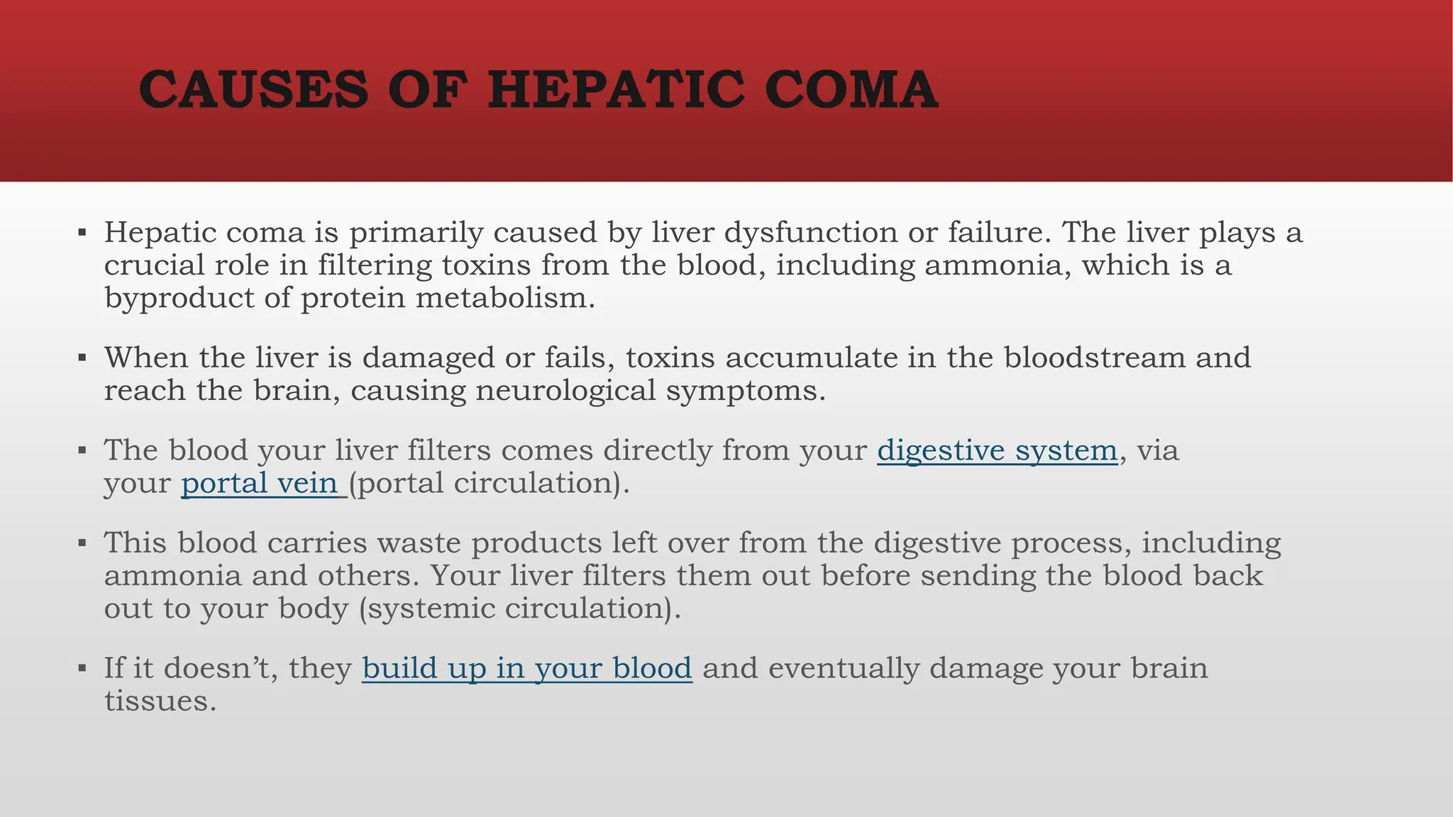 Hepatic coma : liver disease the loss of brain function when a damaged ...