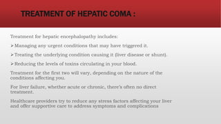 Hepatic coma : liver disease the loss of brain function when a damaged ...