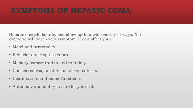 Hepatic coma : liver disease the loss of brain function when a damaged ...