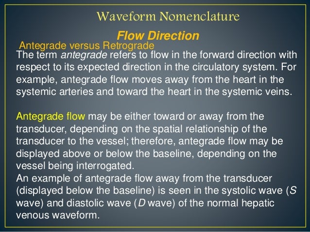 anterograde vs retrograde flow