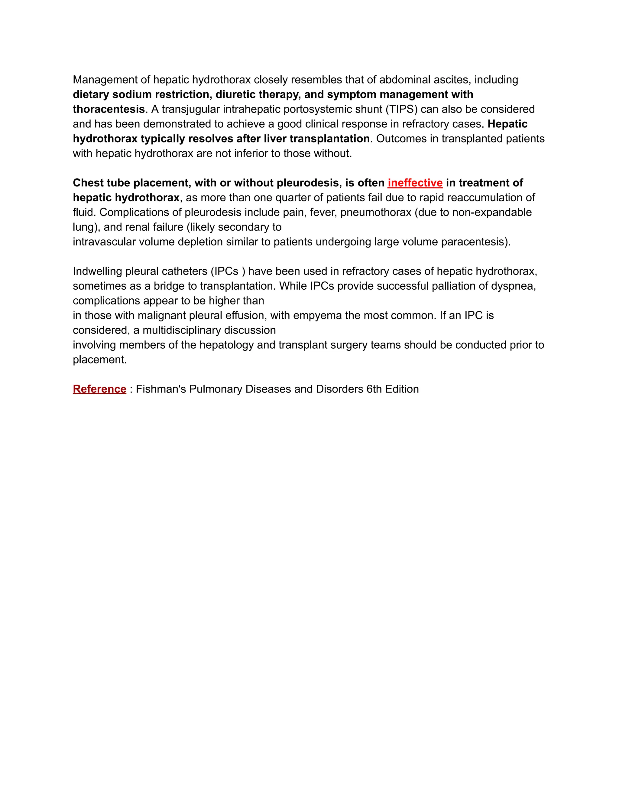 HEPATIC HYDROTHORAX - Important Points .pdf