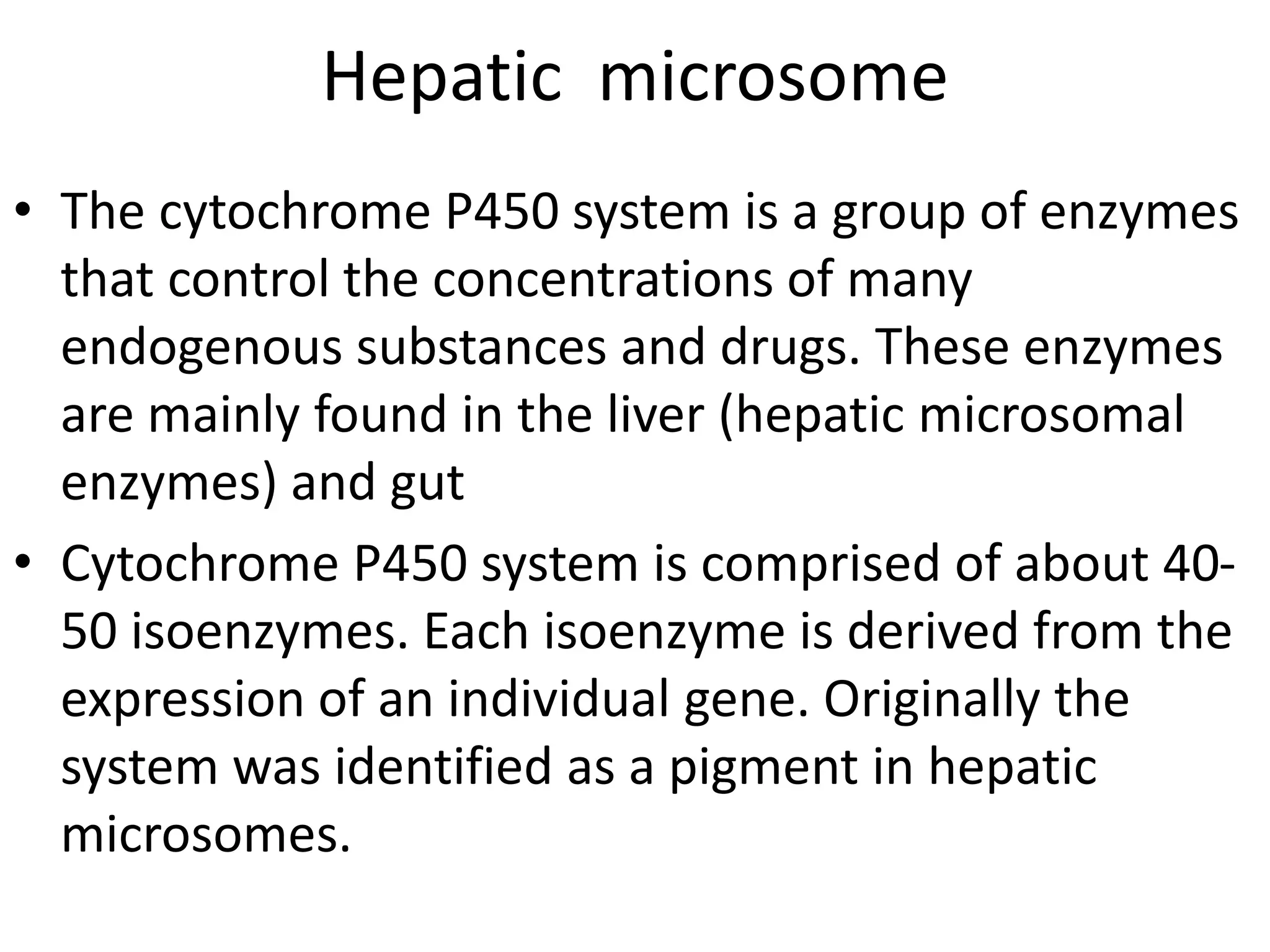 Hepatic microsome | PPTX | Endocrine and Metabolic Diseases | Diseases ...