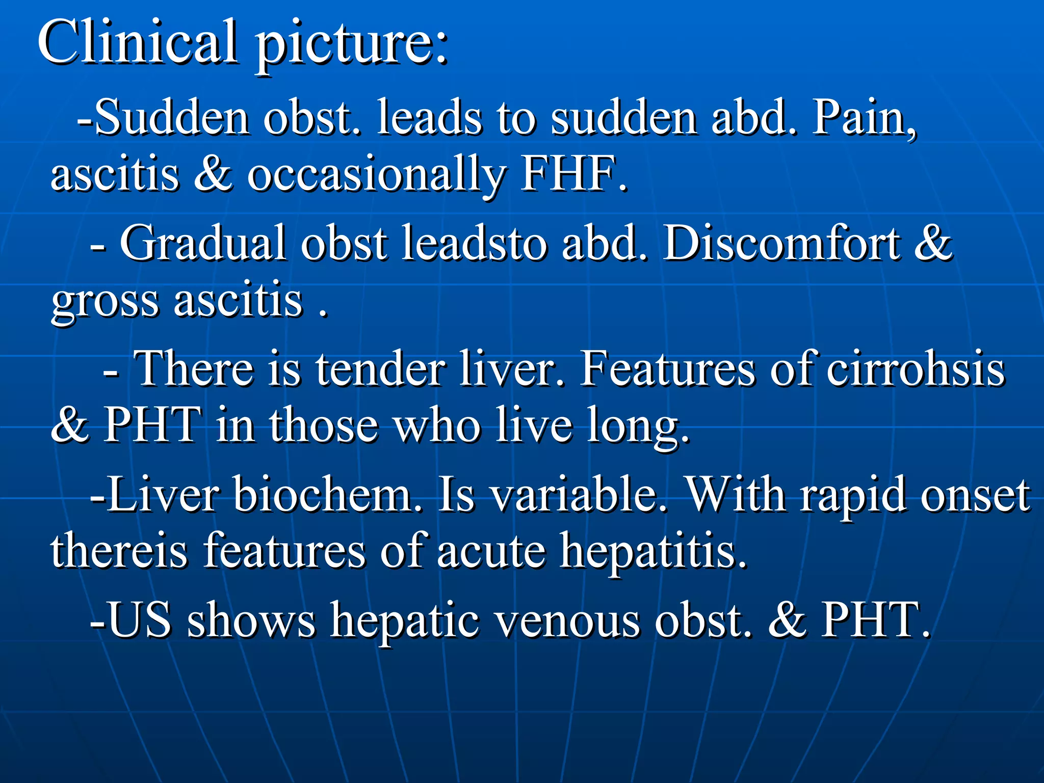 Hepatic Venous Obstruction | PPT