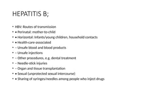 HEPATITIS B virus infection and transmission. pptx | PPTX