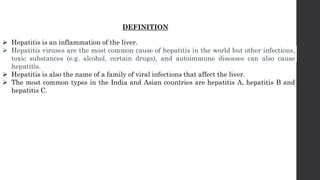 Hepatitis , PPT by Arun Kumar Dutta, Pathophysiology of Hepatitis ...