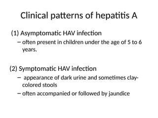 Hepatitis A and E infection commonly seen in endemic regions | PPTX